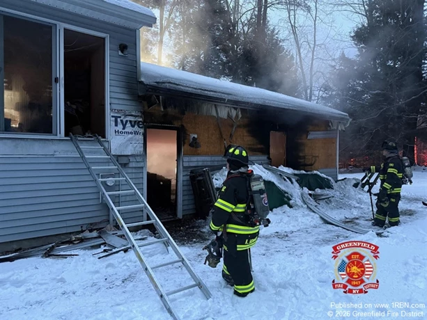 Second Alarm Garage Fire Contained in Town of Greenfield