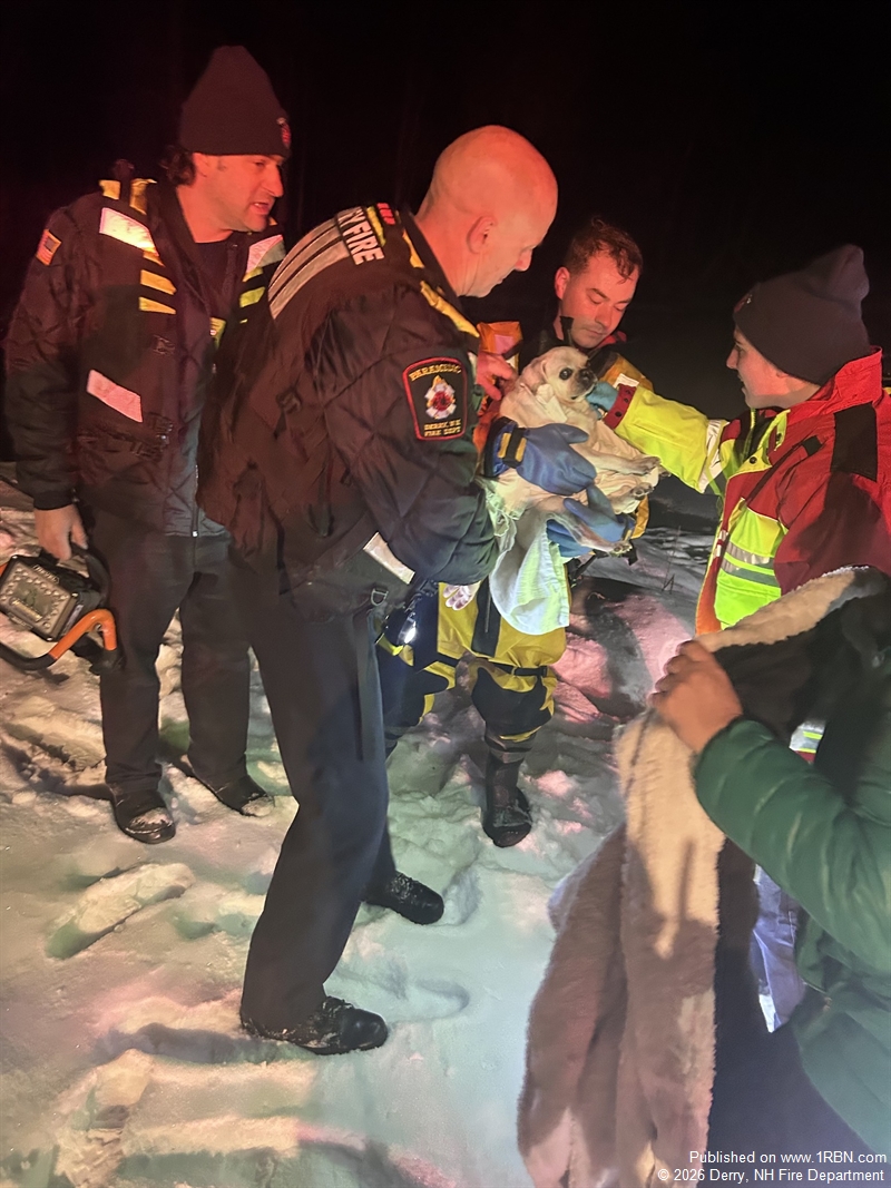 Ice Rescue Equipment Used During Animal Rescue Call