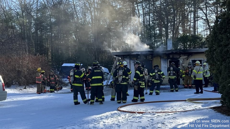 Chopmist Hill Firefighters Assist at Working Fire in Glocester