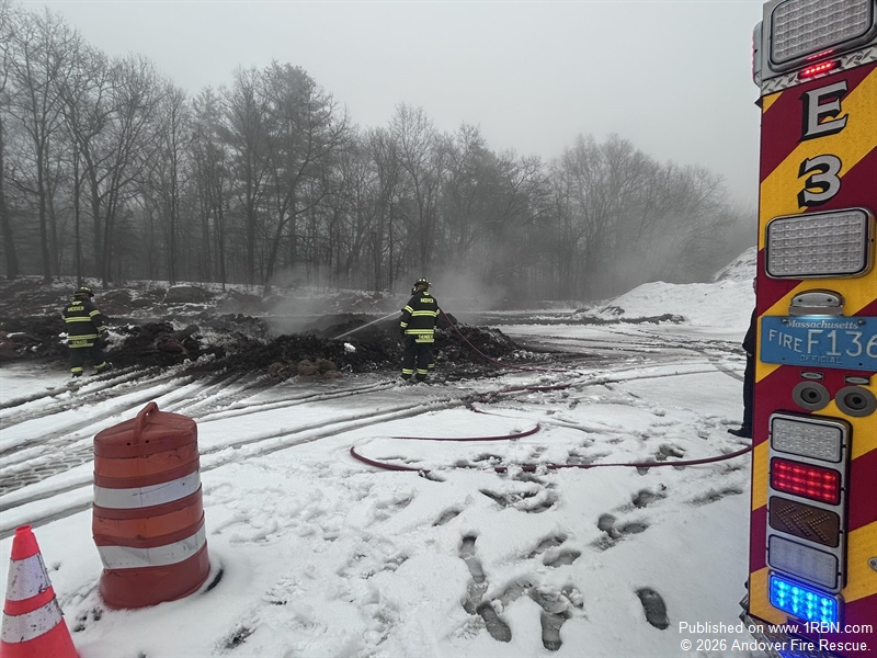 Engine 3, Ladder 1 Operate at Bald Hill Compost Site