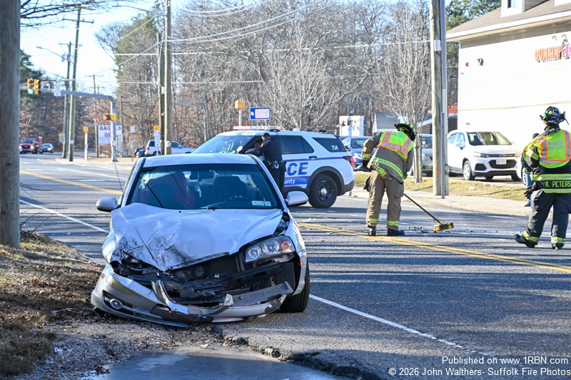 School Bus and Car Collide in Mastic; One Transported to Hospital