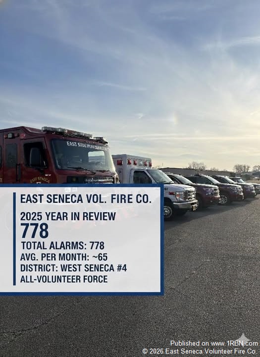 East Seneca Volunteer Fire Company Releases 2025 Response Statistics