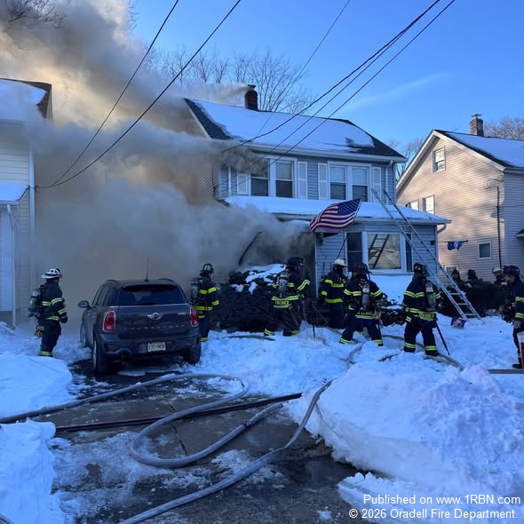 Oradell Firefighters Assist at Working Structure Fire in New Milford