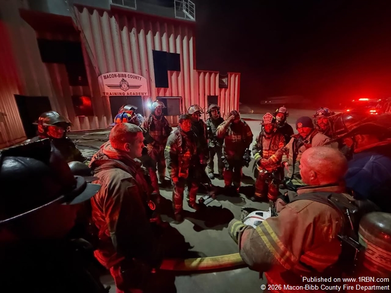 Firefighters Conduct Multi-Company Night Training at Training Academy