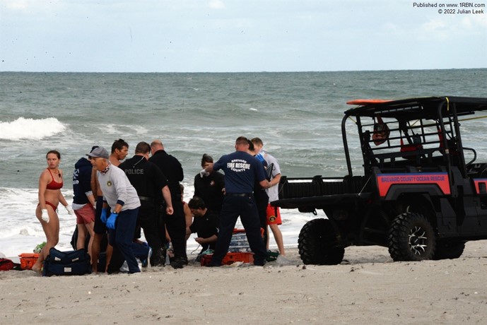 Brevard County Ocean Rescue near drowning incident