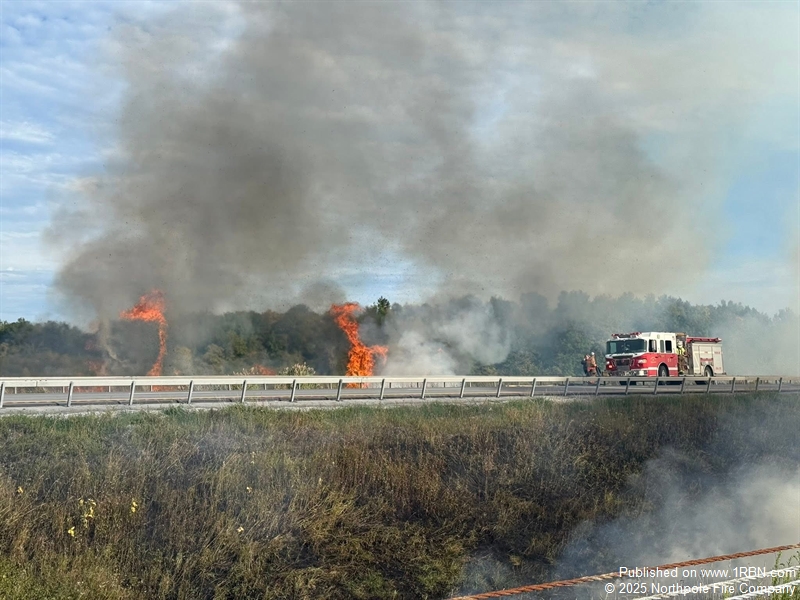 Northpole Firefighters Assist Pamelia with I-81 Grass Fire