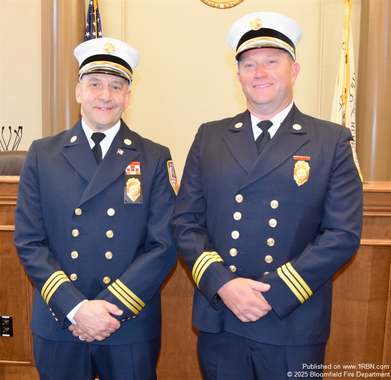 Bloomfield Fire Department Honors Newly Promoted Officers