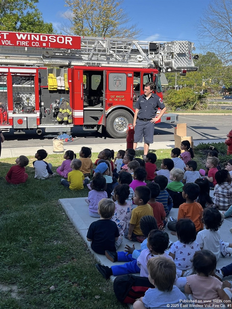 East Windsor Firefighters Visit Primrose School for Fire Safety Program