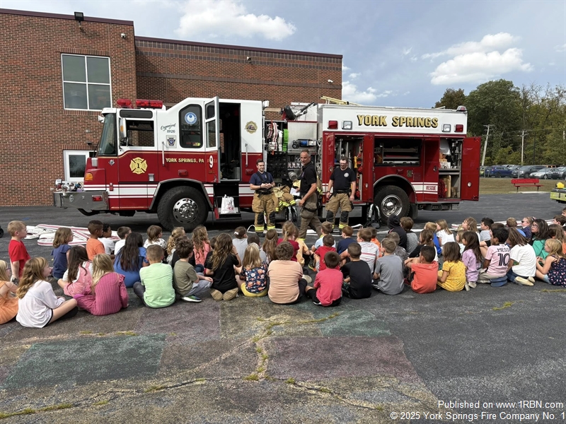 York Springs Firefighters Teach Fire Safety at Bermudian Springs Elementary