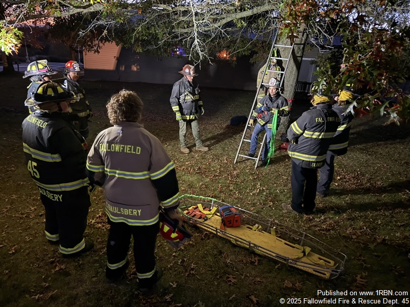 Firefighters Train on Tree-Stand Fall Scenario Ahead of Hunting Season