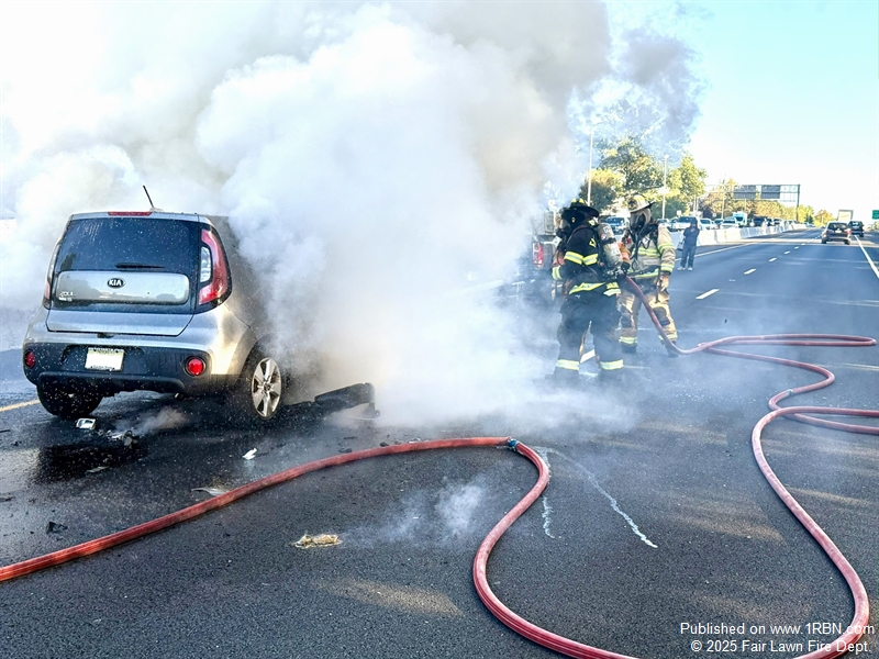 Fair Lawn Fire Dept. Extinguishes Dual Car Fires on Route 208