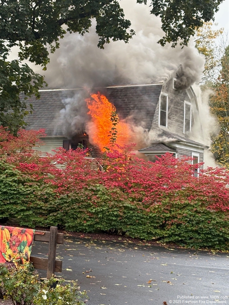 Freetown Fire Crews Battle Two-Story House Blaze in Assonet Village