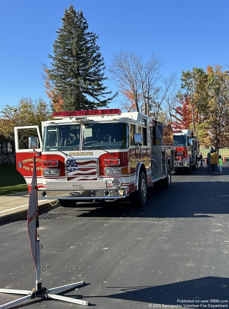 Springwater Firefighters Teach Fire Safety During School Visit.