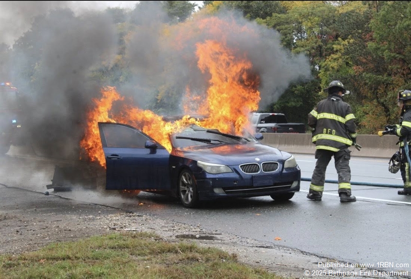 Bethpage Firefighters Respond to Route 135 Morning Incident.