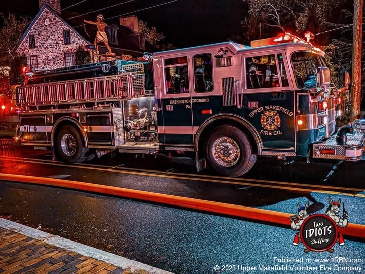 Upper Makefield Assists New Hope Firefighters at Logan Inn Roof Fire