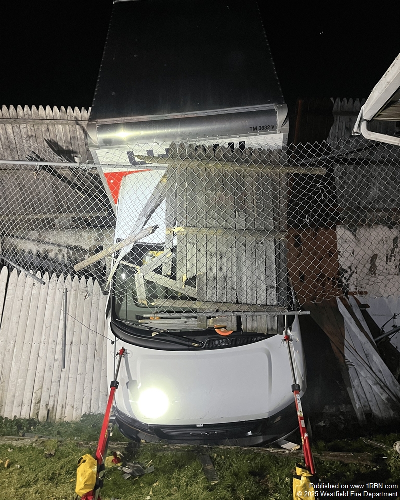 Westfield Fire Department Responded to Truck Crash on Livingston Street