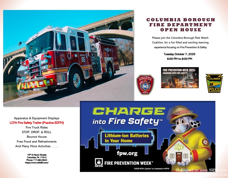 Columbia Borough Fire Department to Host Community Open House