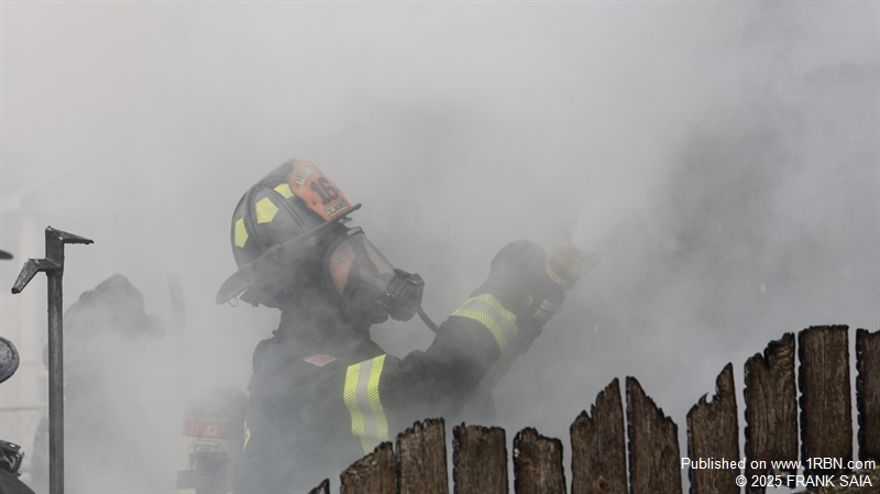 Collingswood FD and Automatic Aid Companies Extinguish Garage Fire