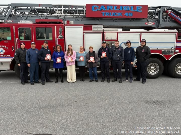 Carlisle Fire Department Delivers 100 Smoke Detectors to Local Students