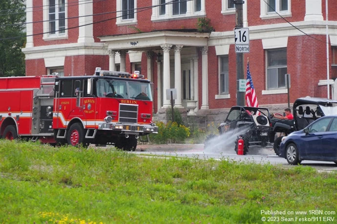 Off Road Vehicle Catches Fire Near Berlin Fire Station