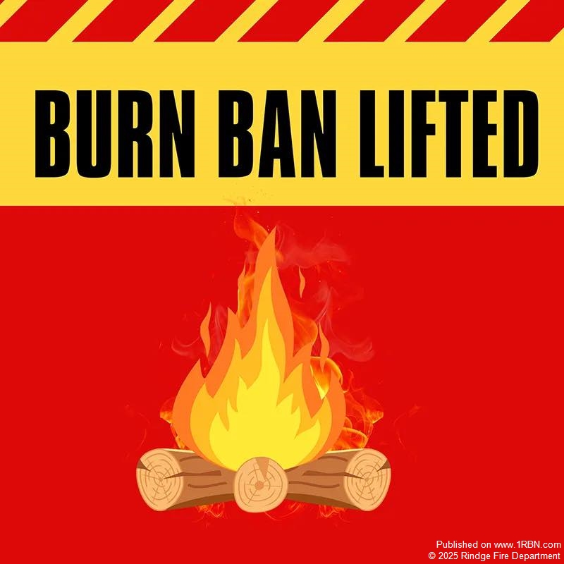 Burn Ban Lifted; Rindge Fire Urges Permit Safety