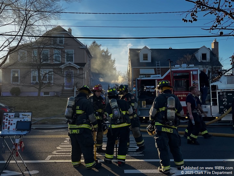 Clark Firefighters Provide Mutual Aid at Garwood Blaze