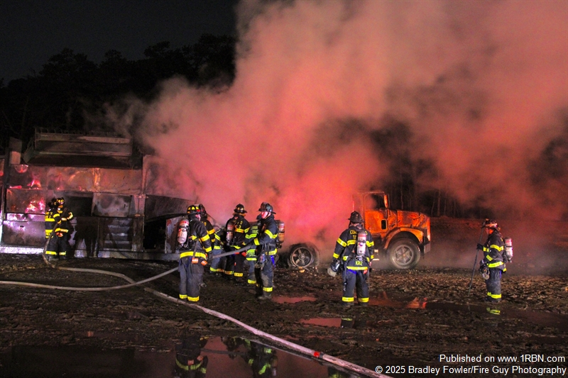 Coram FD Combats Semi Truck Fire