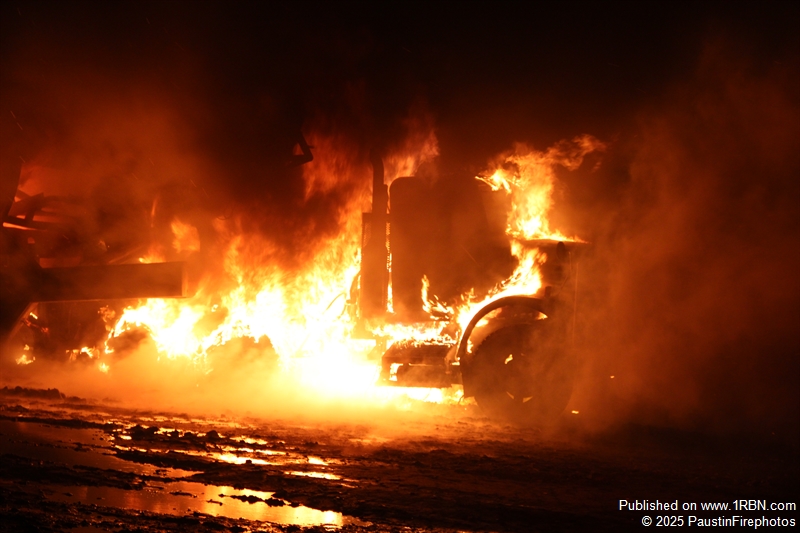 Fully Involved Tractor-Trailer Fire in Coram