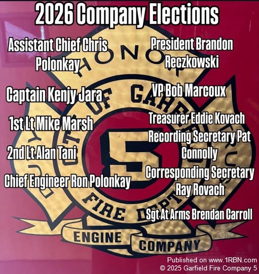 Garfield Fire Company 5 Announces 2026 Elected Officers