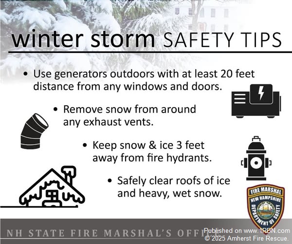 Amherst Fire Rescue Shares Winter Storm Safety Tips