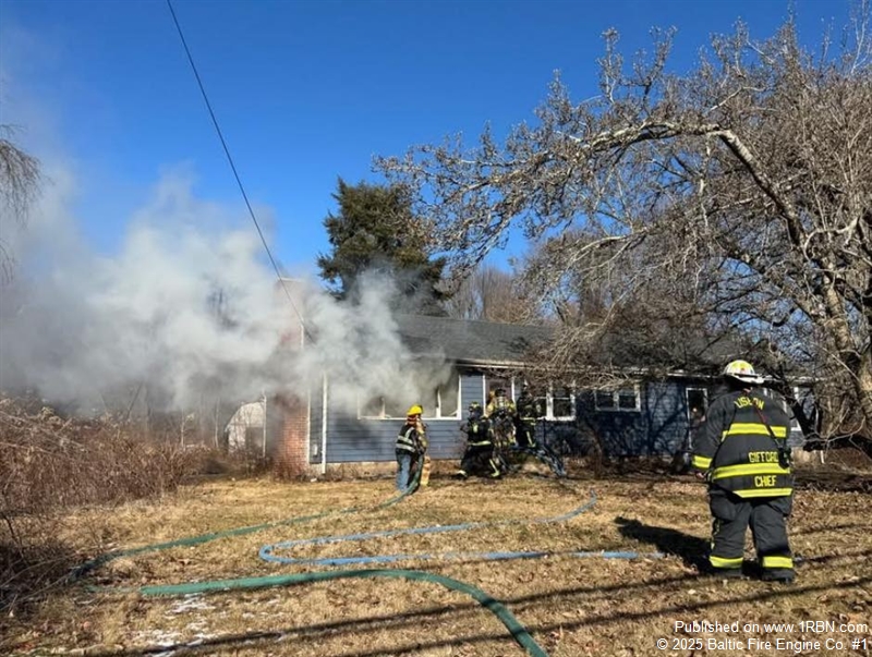 Baltic Fire Controls Working Structure Fire on Bushnell Hollow Road