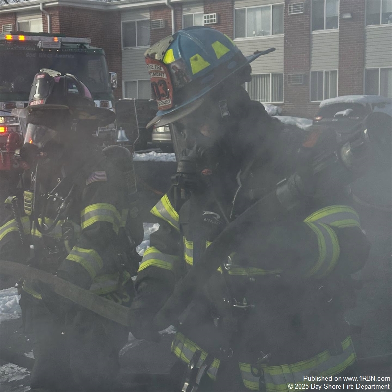 Bay Shore Fire Department Extinguishes Outside Fire on Penataquit Ave.