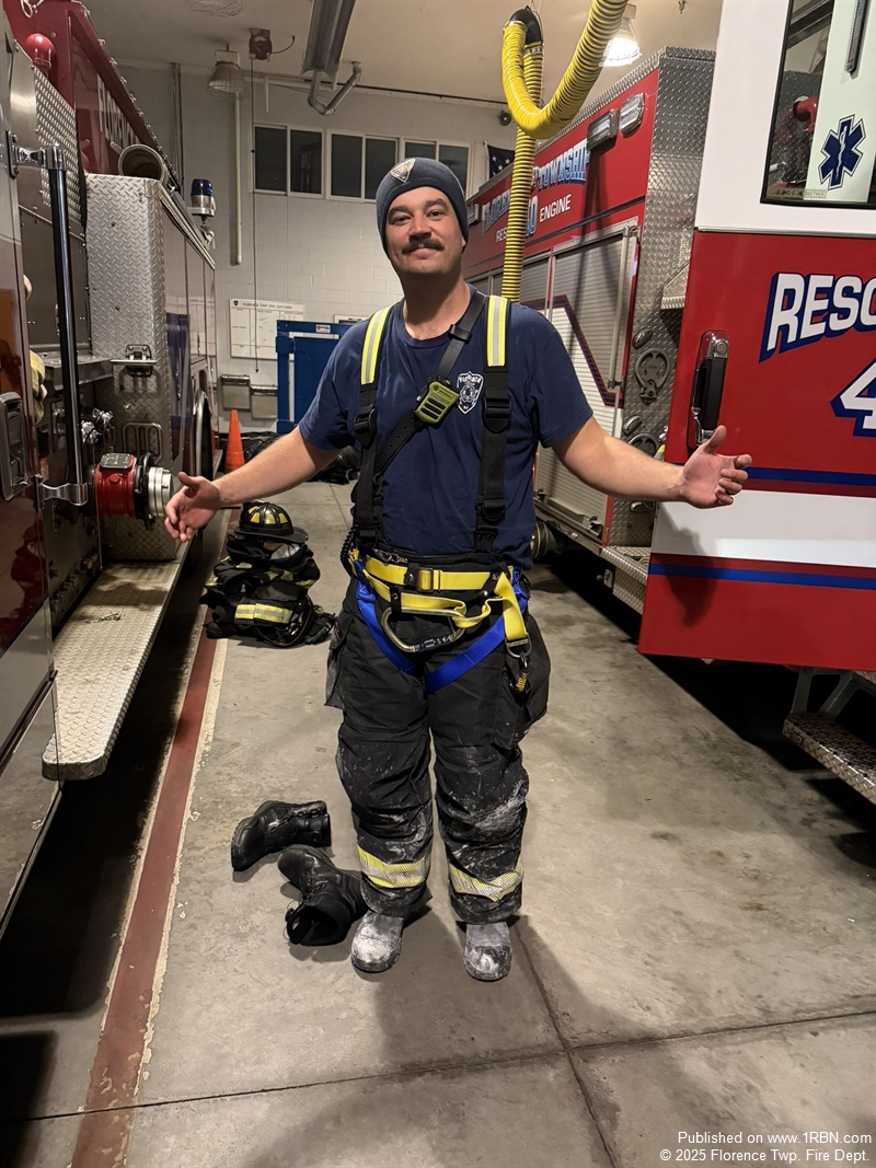 Florence Ladder Tower Assists at Westampton House Fire