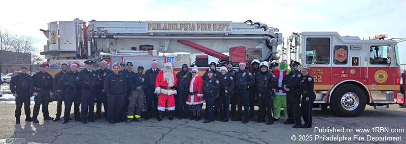 Ladder 22 Joins Christmas Express with Police