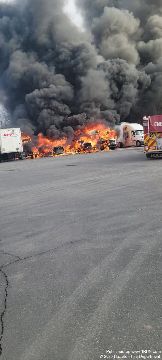 Multiple Tractor-Trailer Fire Erupts at Hazleton Industrial Site, Crews ...