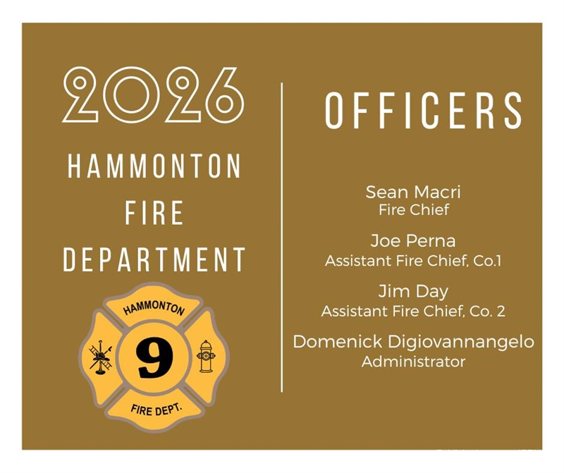 Hammonton Fire Department Elects 2026 Department Officers