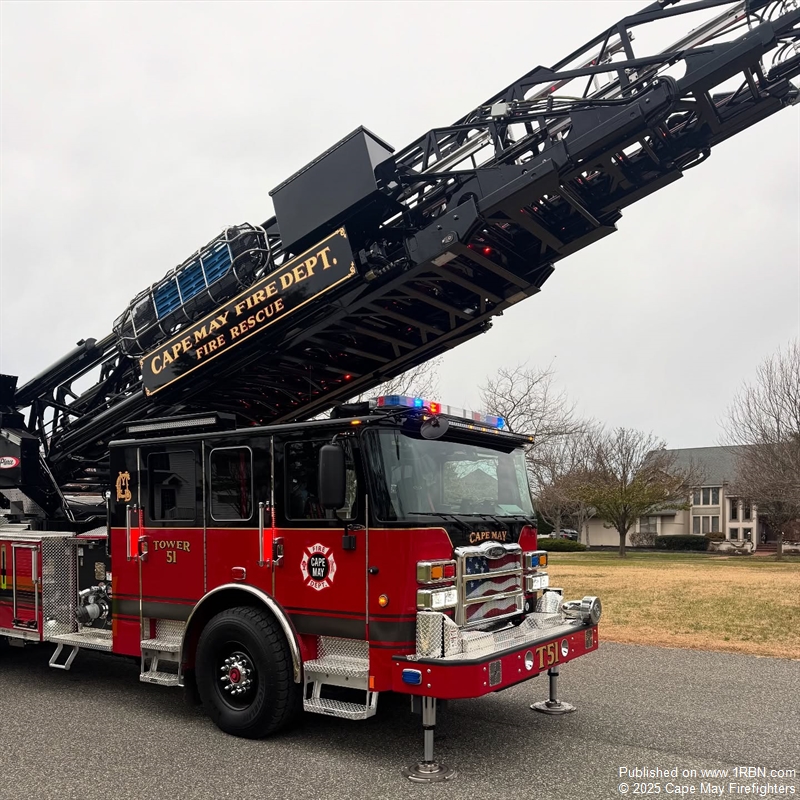 Cape May Firefighters Train on New Pierce Tower Ladder